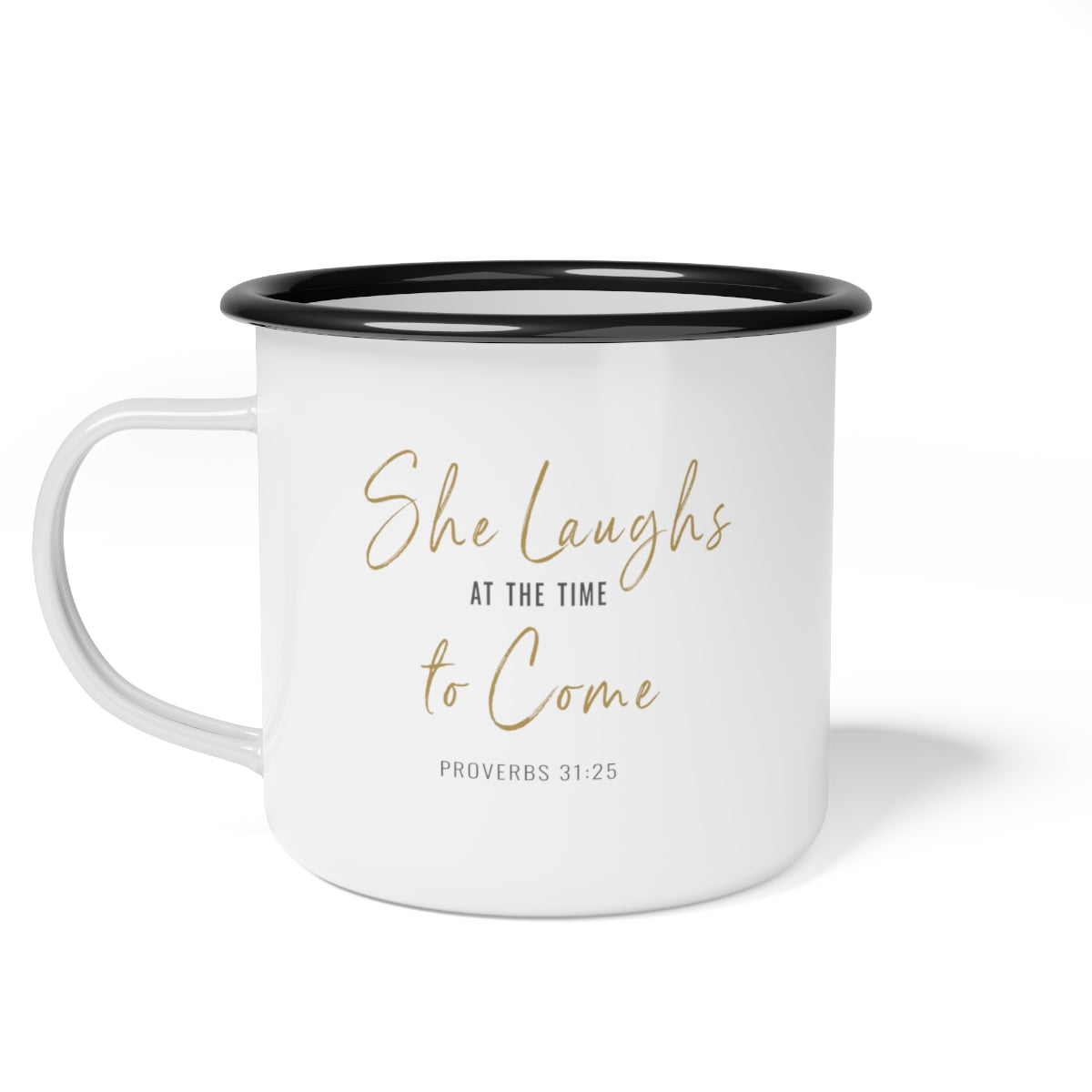 Prov. 31:25 cup - Black Rim - 12 oz – Be Courageous